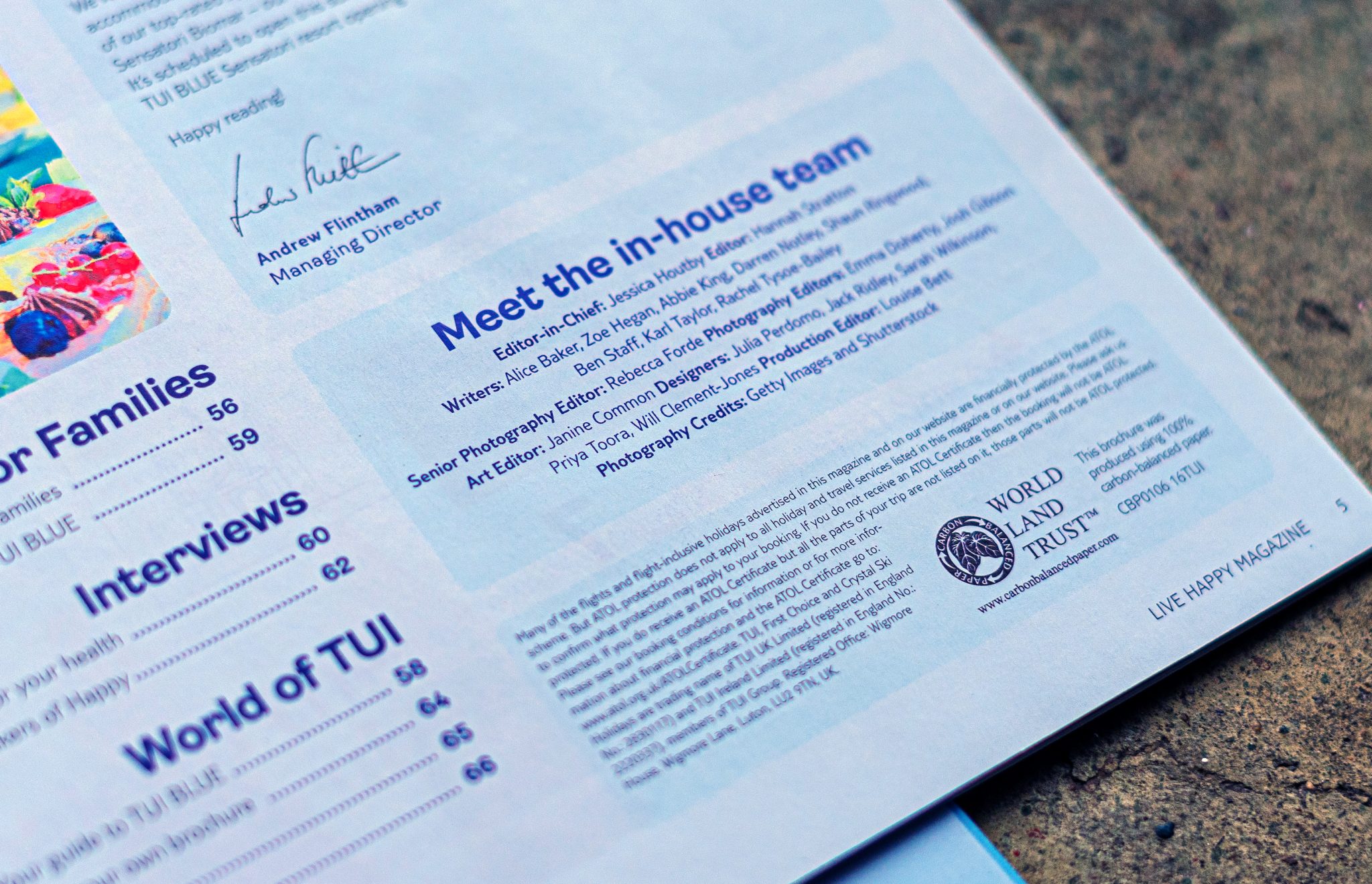 TUI – Live Happy Magazine – Will Clement Design